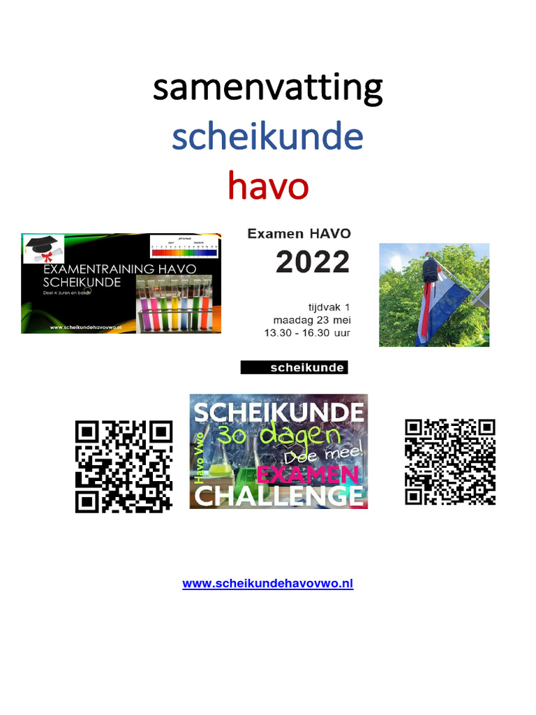 Scheikunde Samenvatting Havo | PDF