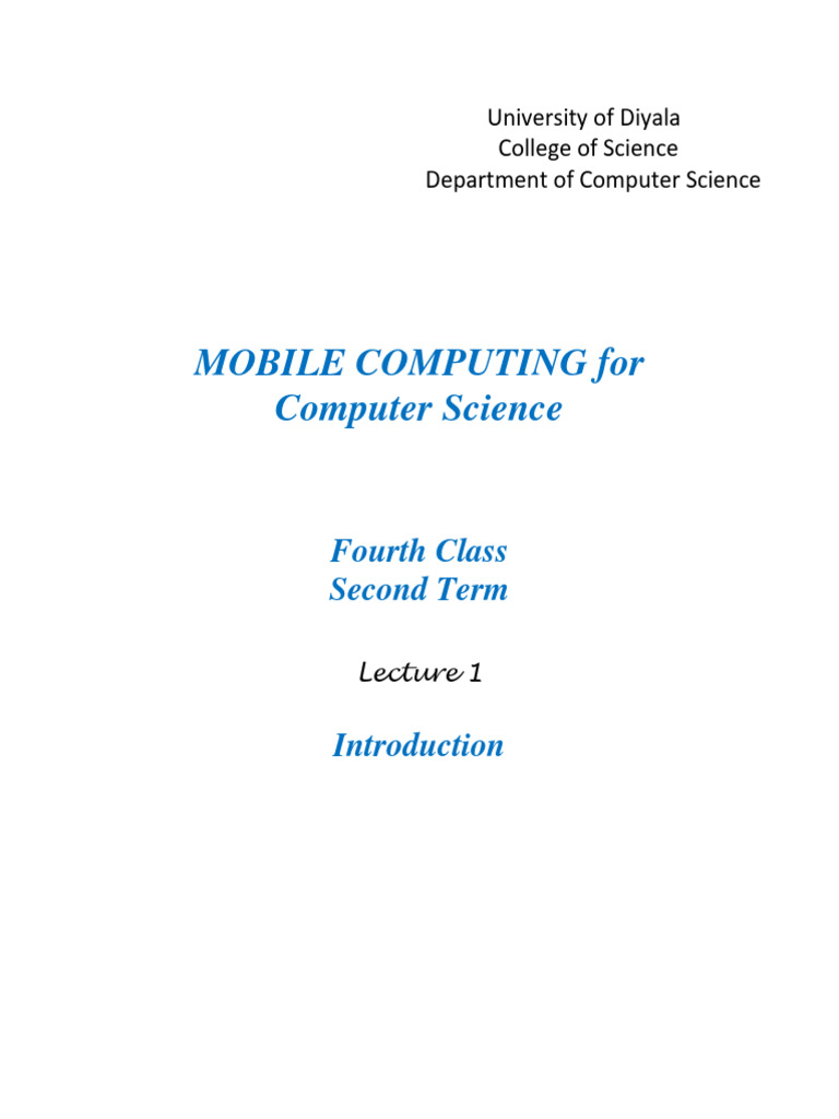 Introduction to Mobile Computing | PDF | Computer Network | Mobile Computing