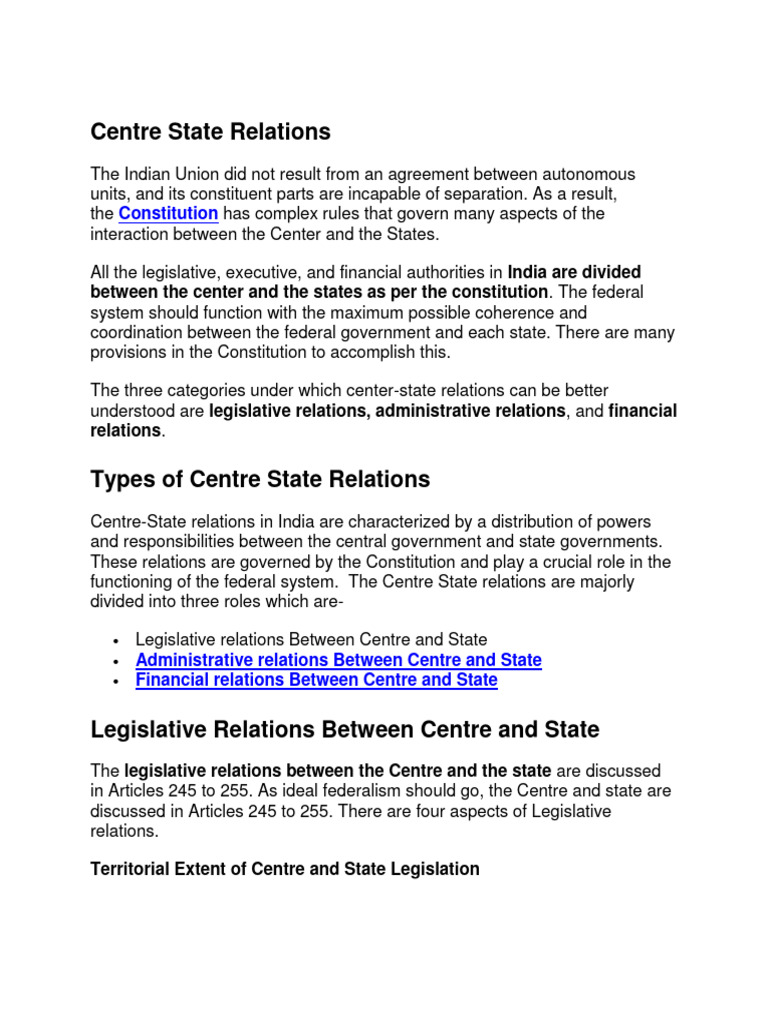 Centre State Relations | PDF | Taxes | Justice