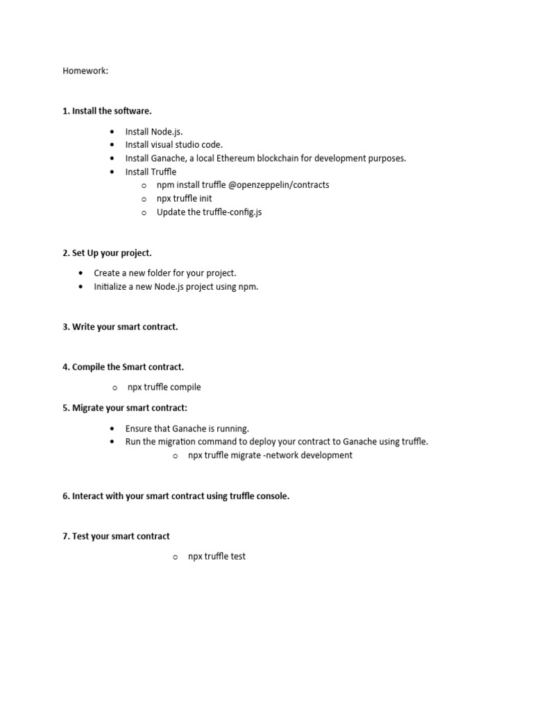 Install The Software-Set Up Project-Write Smart contract-Compile-Migrate-Interact Using Truffle ...