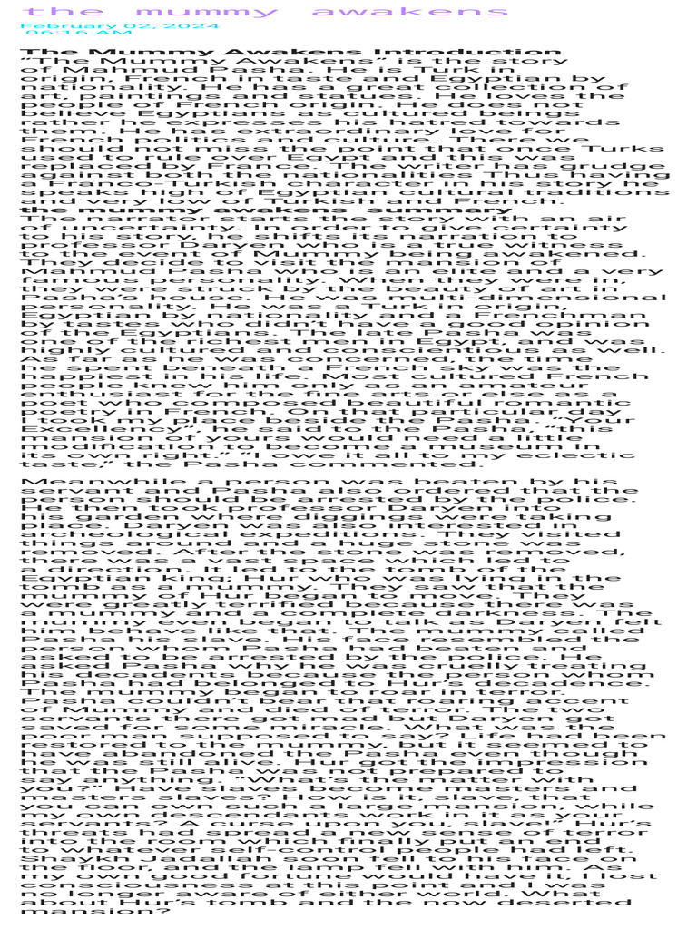 The Mummy Awakens | PDF