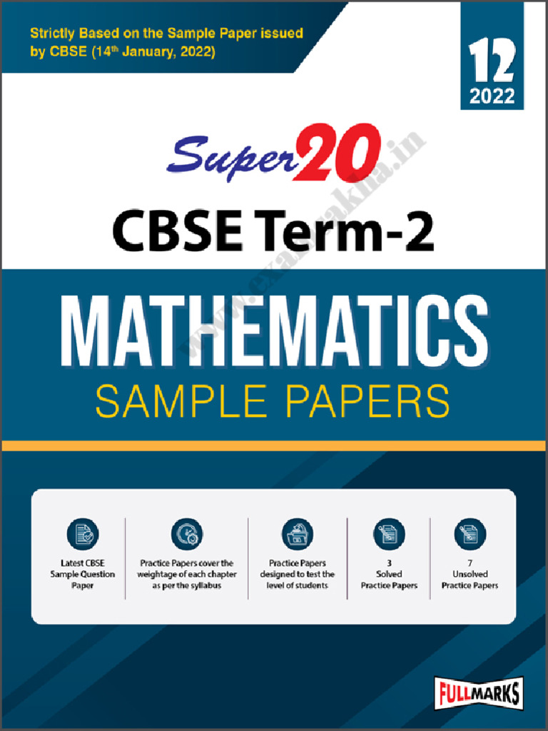 Mathematics Super 20 Sample Papers Term 2 Class 12 WWW - examSAKHA.in | PDF | Circle | Geometry