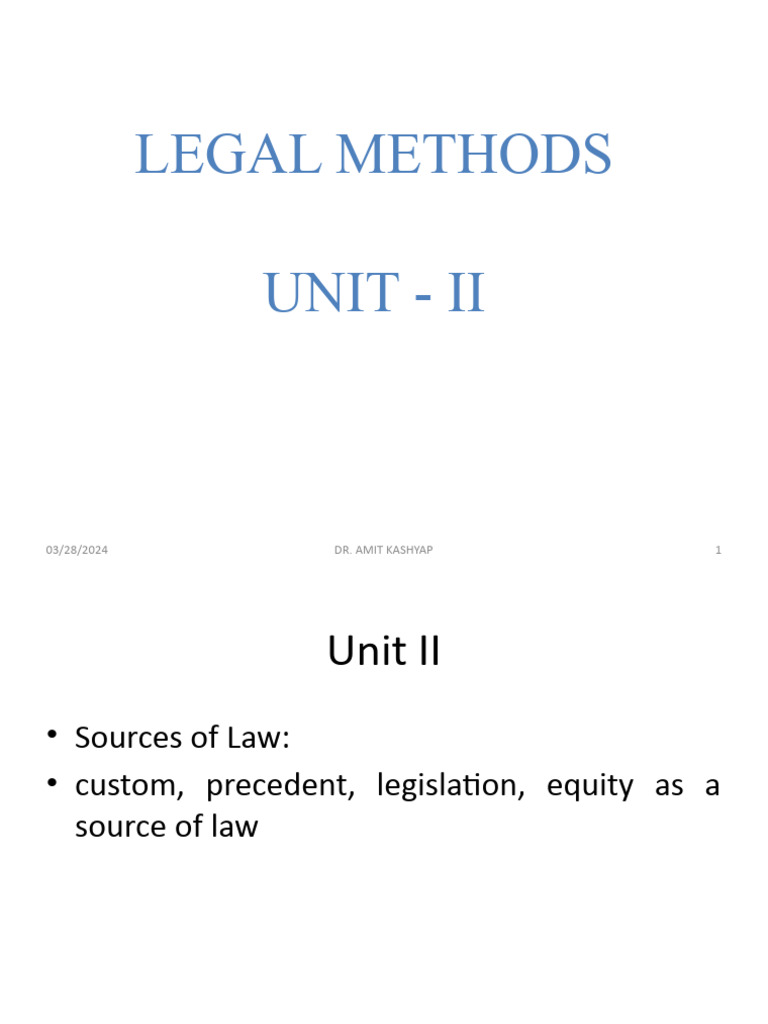 Compiled Unit 2 Legal Methods | PDF | Precedent | Equity (Law) Compiled Unit 2 Legal Methods | PDF | Precedent | Equity (Law)