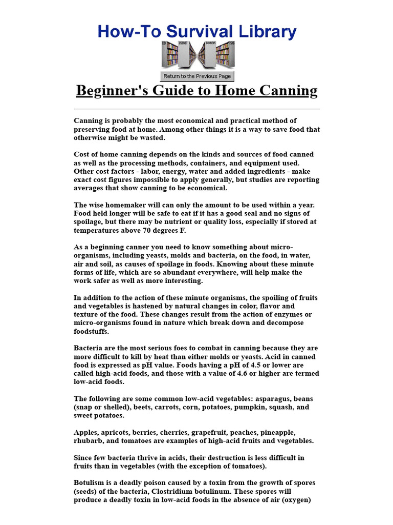 Beginner's Guide To Home Canning | PDF | Canning | Pressure Cooking