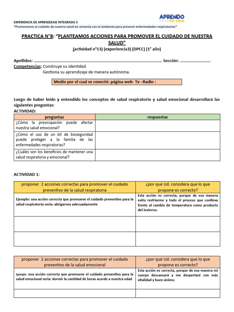 Semana 11 DPCC 1° - 2021 (Practica Calificada-Experiencia 3-Actividad 13) | PDF | Crecimiento ...