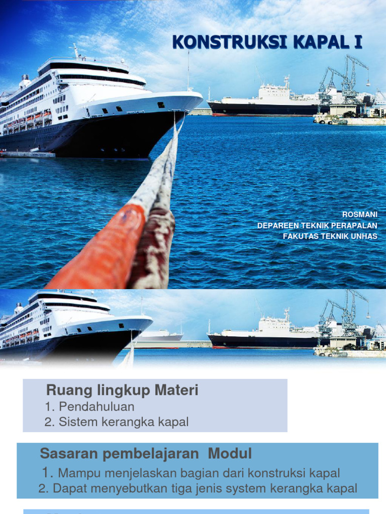 Pertemuan I Sistem Kerangka Konstuksi Kapal | PDF