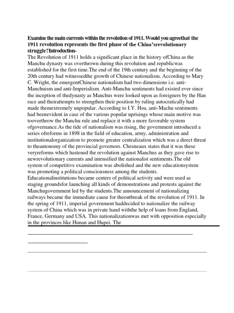 China's 1911 Revolution Unveiled | PDF | Qing Dynasty | Chinese Nationalism