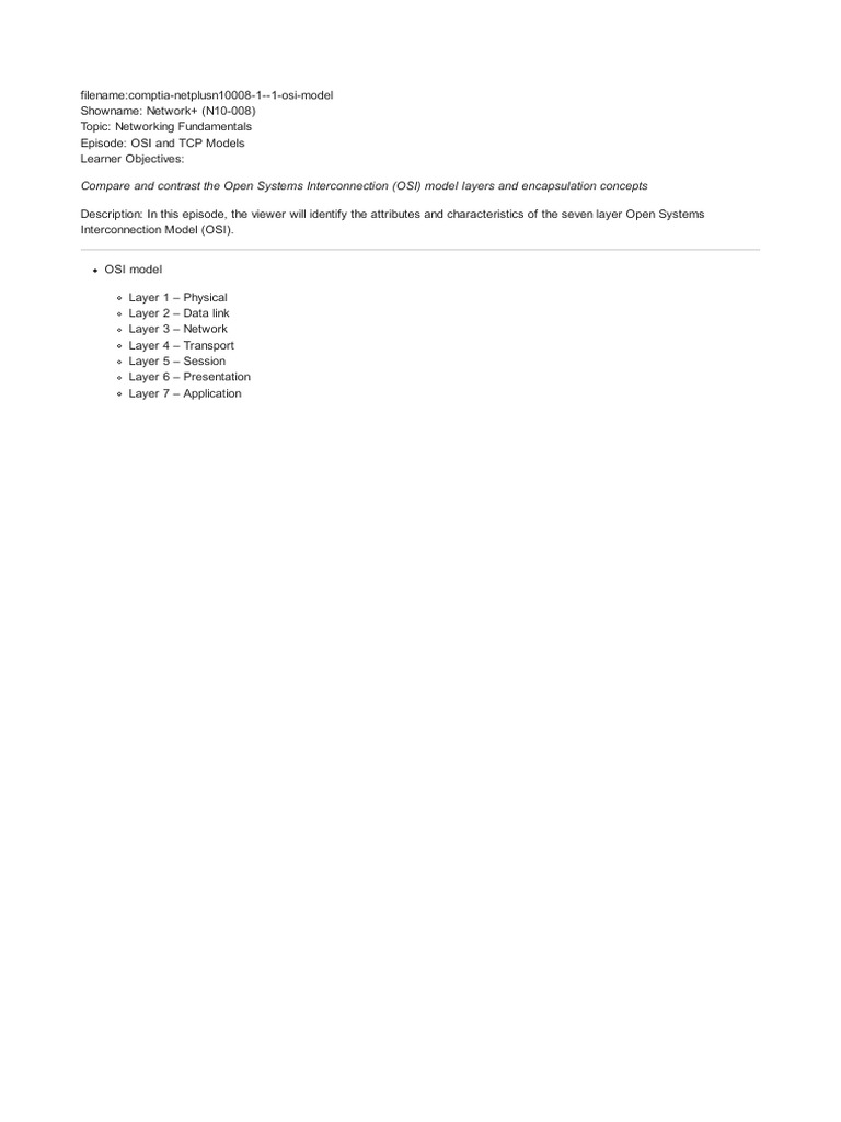 OSI Model Explained: 7 Layers Overview | PDF