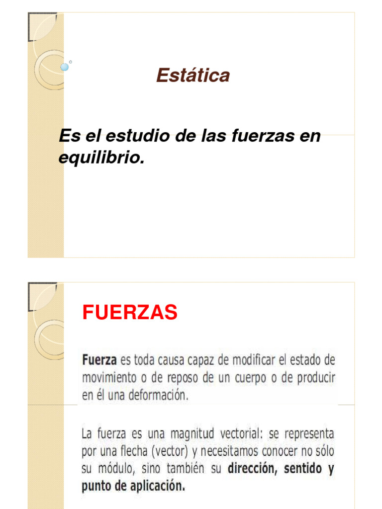ESTATICA | PDF | Fuerza | Vector Euclidiano