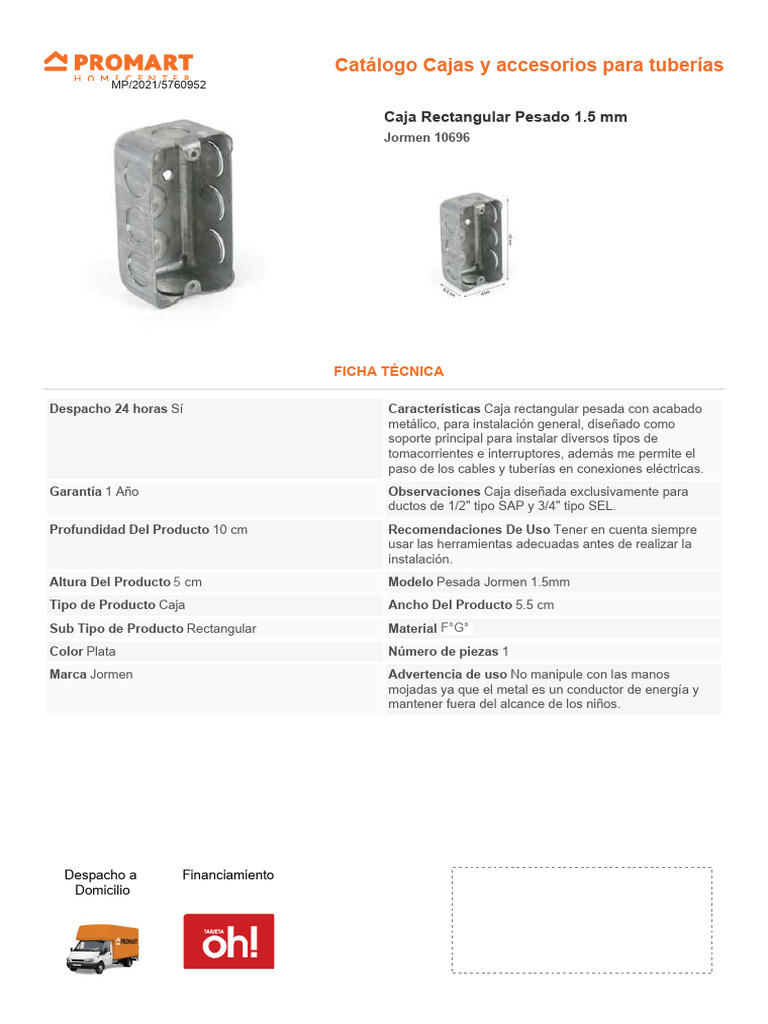 Ficha Caja Rectangular | PDF