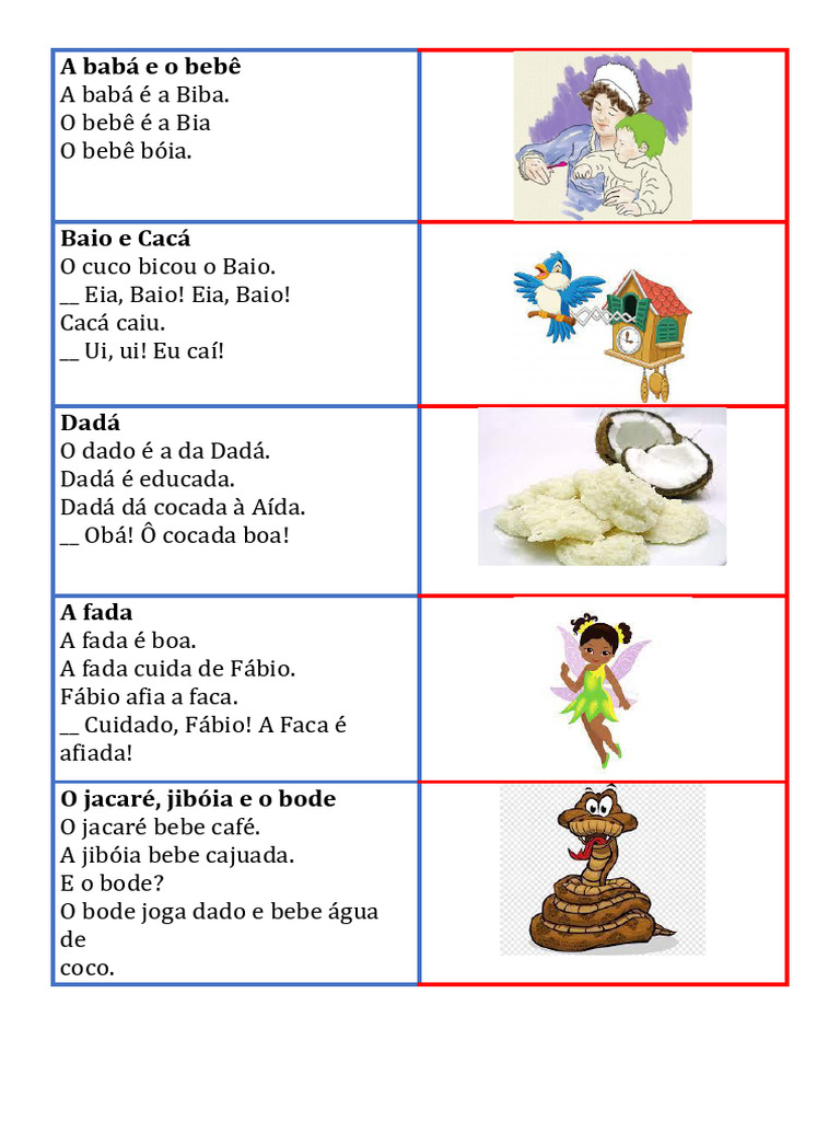 Textos Simples para Alfabetização | PDF