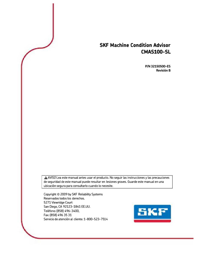 SKF Machine Condition Advisor Manual en Espaol | PDF | Rodamiento ...