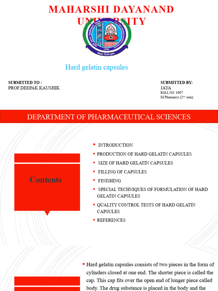 Hard Gelatin Capsules | PDF | Tablet (Pharmacy) | Gelatin