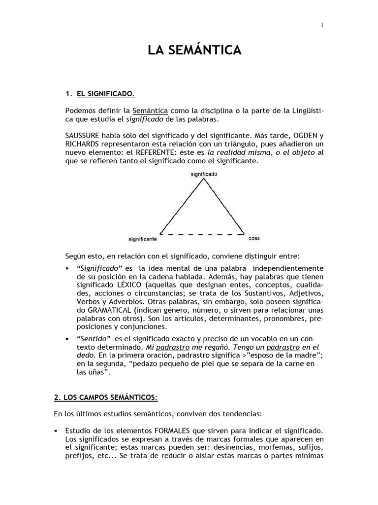 Semántica | PDF | Palabra | Gramática