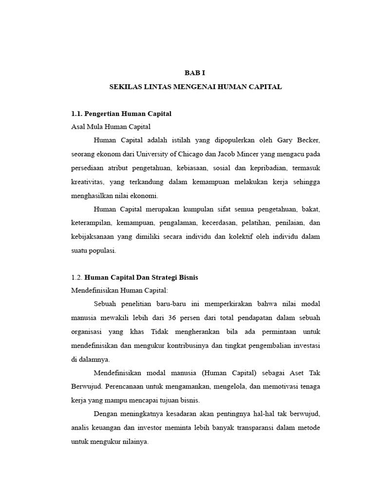 Pengantar Human Capital dan Manajemen | PDF