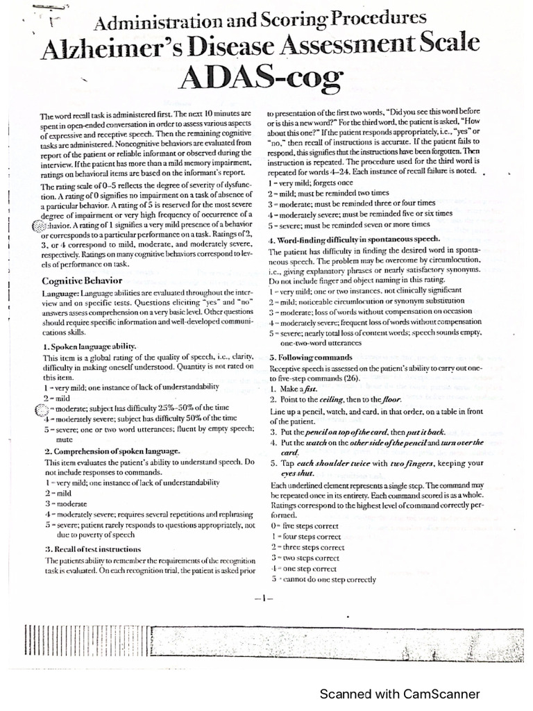 ADAS-cog | PDF