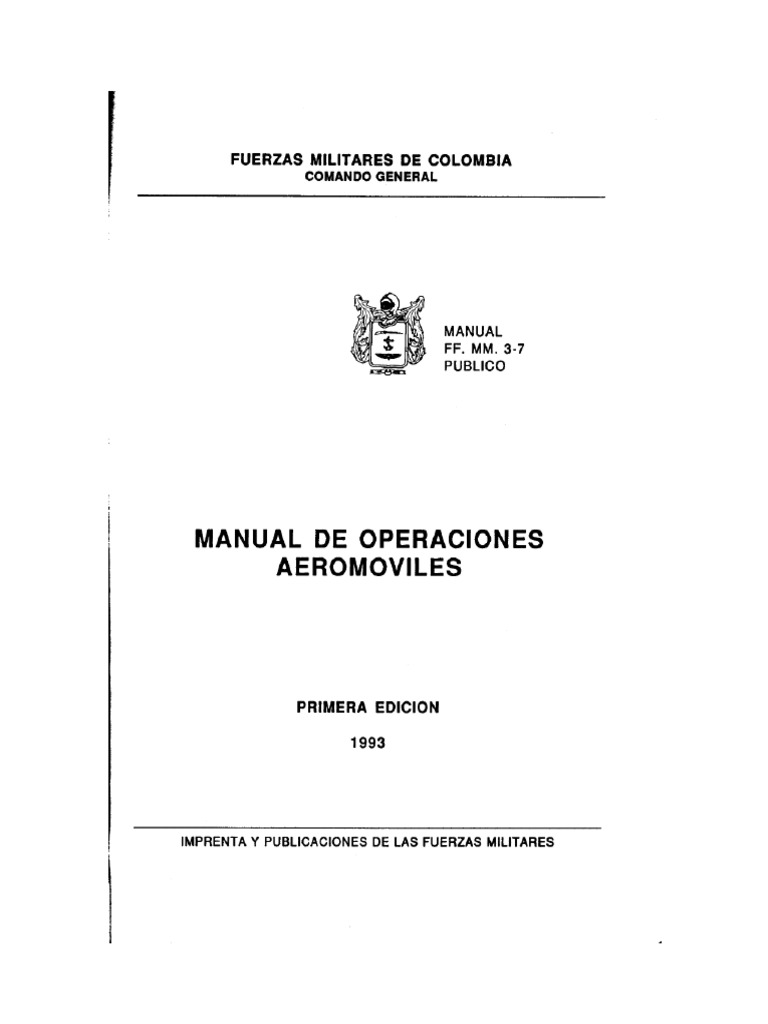 FF.MM 3-7 MANUAL DE OPERACIONES AEROMOVILES | PDF