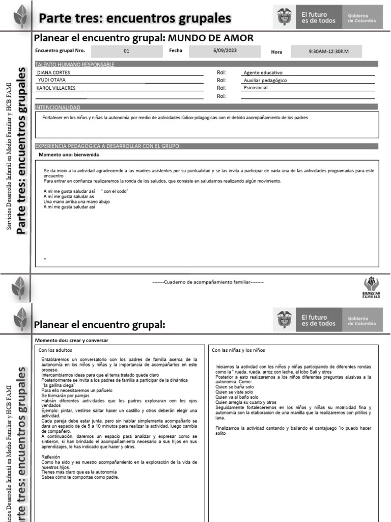 Encuentros Grupales para Autonomía Infantil | PDF