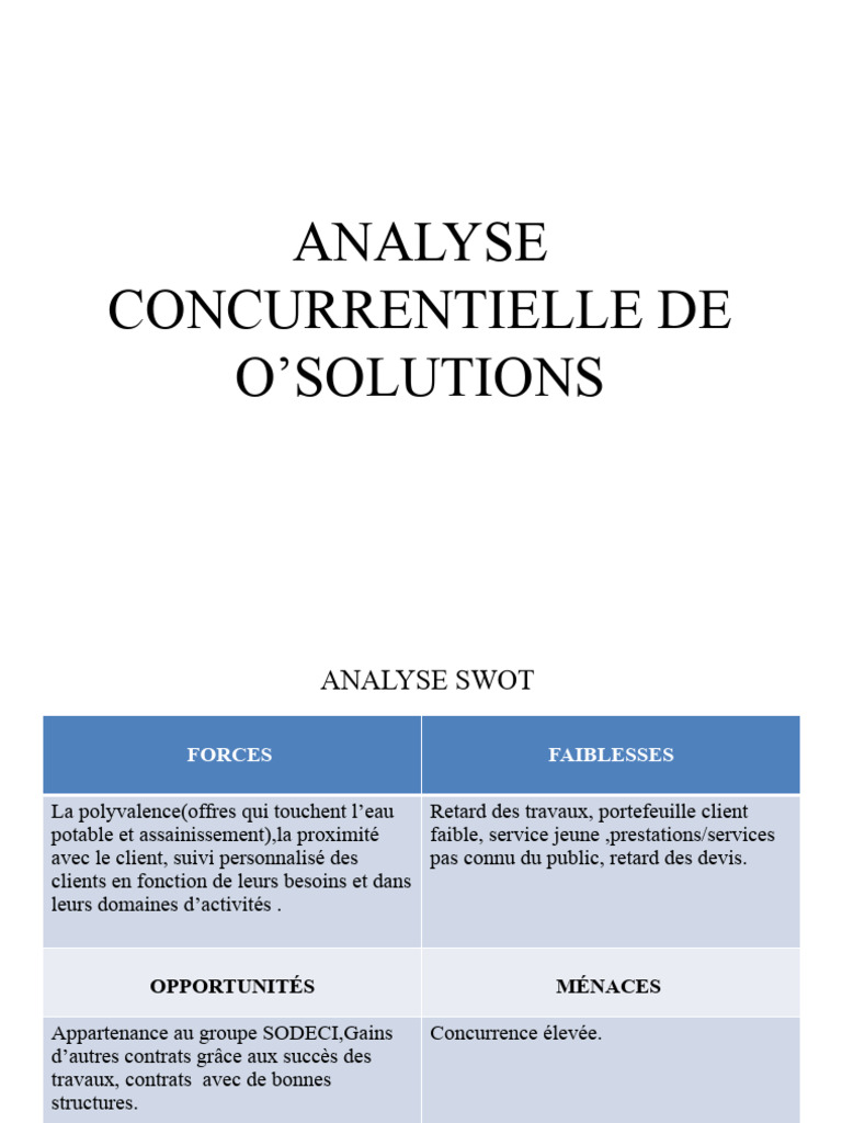 Analyse Concurrentielle | PDF | Business | Eau