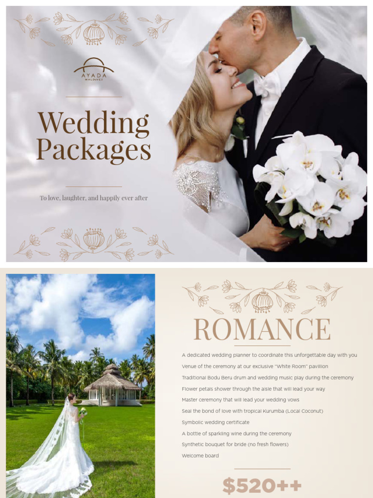 Maldives Wedding Packages & Services | PDF | Wedding | Bride