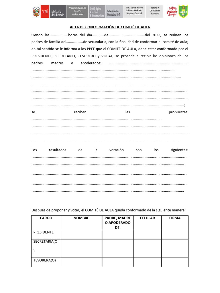 ACTA COMITE AULA | PDF