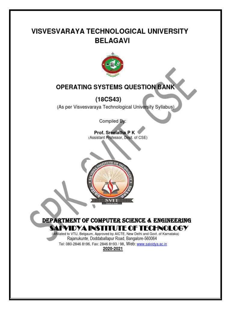 OS III semQuestion bank | PDF | Process (Computing) | Scheduling (Computing)