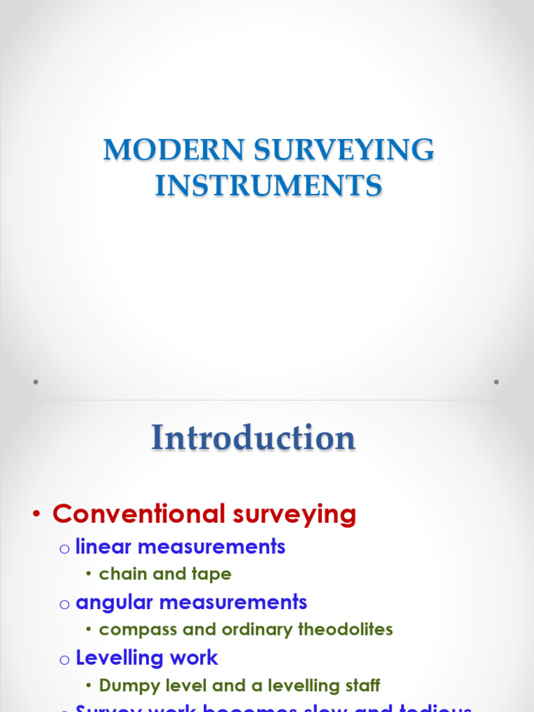 Modern Surveying Instruments | PDF | Surveying | Equipment