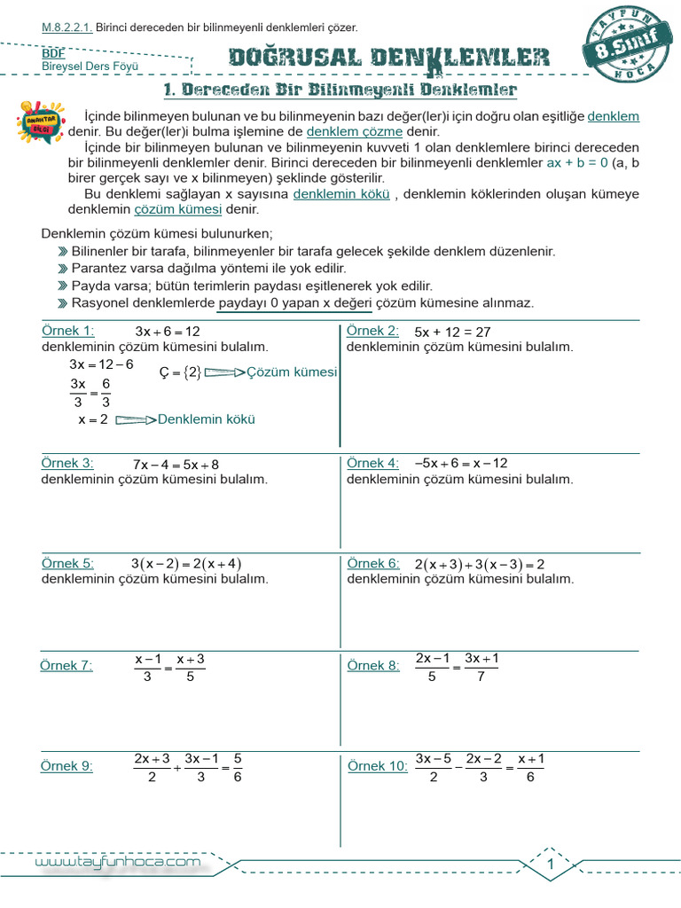 Daf Dogrusal Denklemler | PDF