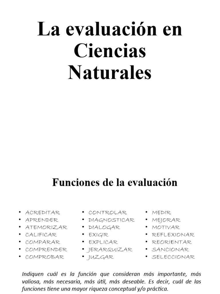 Evaluación en Ciencias Naturales | PDF | Evaluación | Enseñando