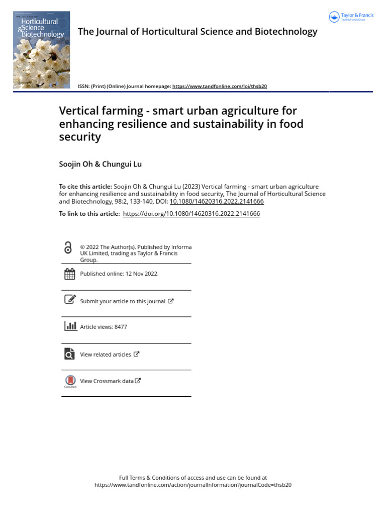 Vertical Farming Smart Urban Agriculture For Enhancing Resilience and ...