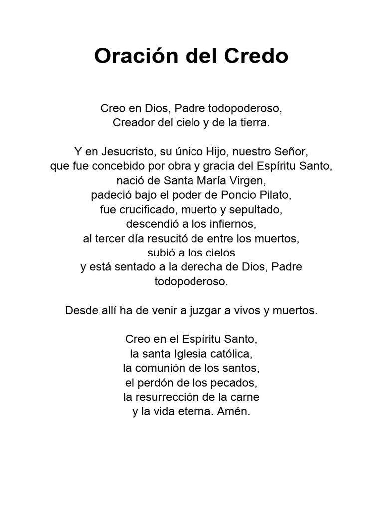 Oracion Del Credo | PDF