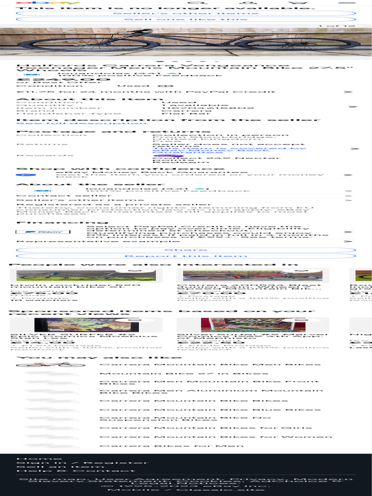 Halfords Carrera Vengeance Teenager Mens Mountain Bike 27.5 Wheels Ebay ...