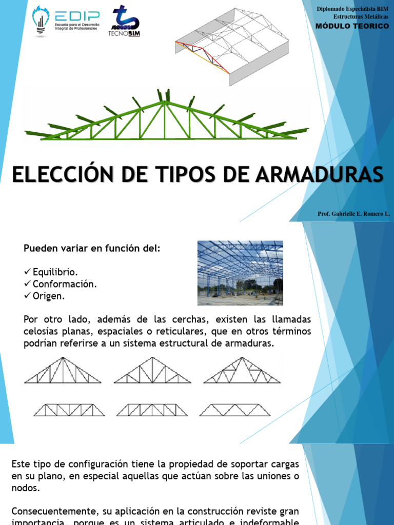 Tipos de Armaduras en Estructuras Metálicas | PDF | Braguero ...