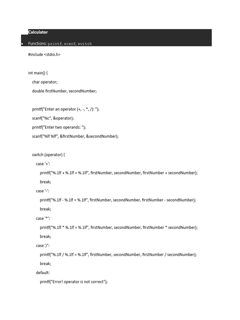 Programs C | PDF | Computer Engineering | Computer Programming