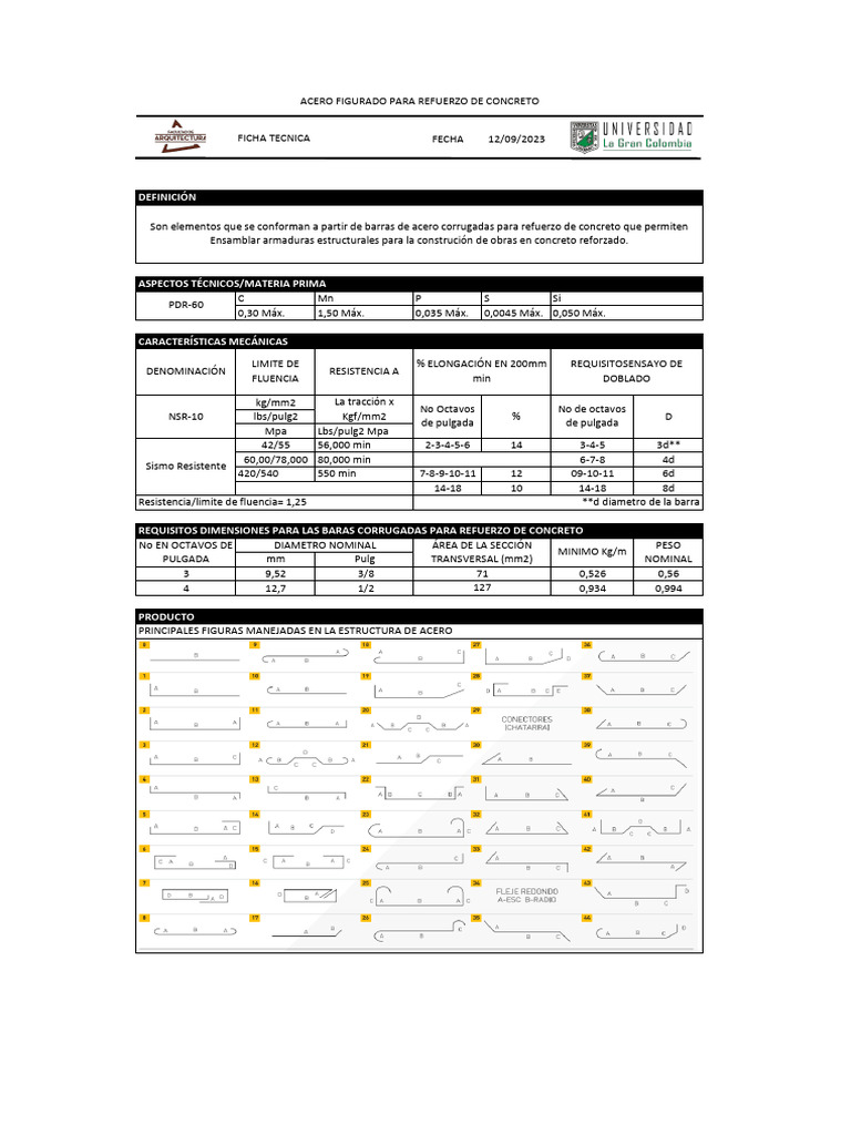 Especificaciones de Acero Corrugado | PDF | Sector secundario de la economía | Ingeniería ...