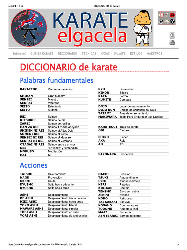 Diccionario Karate | PDF