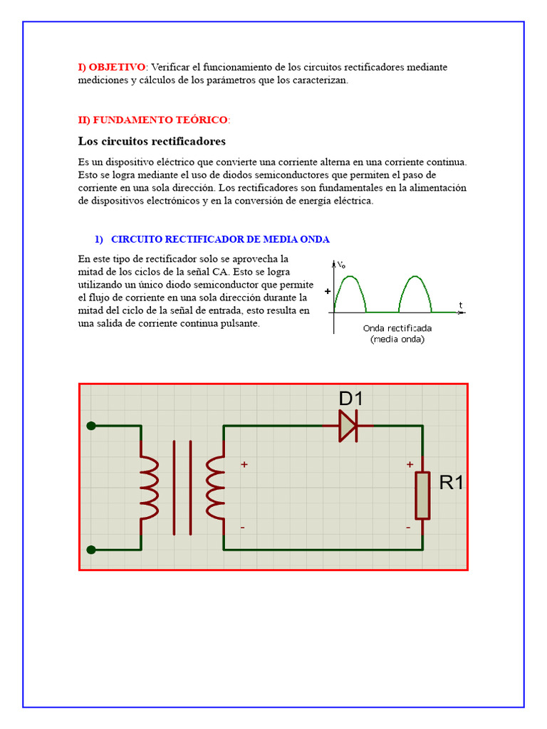Guía de Circuitos Rectificadores | PDF | Rectificador | Corriente continua