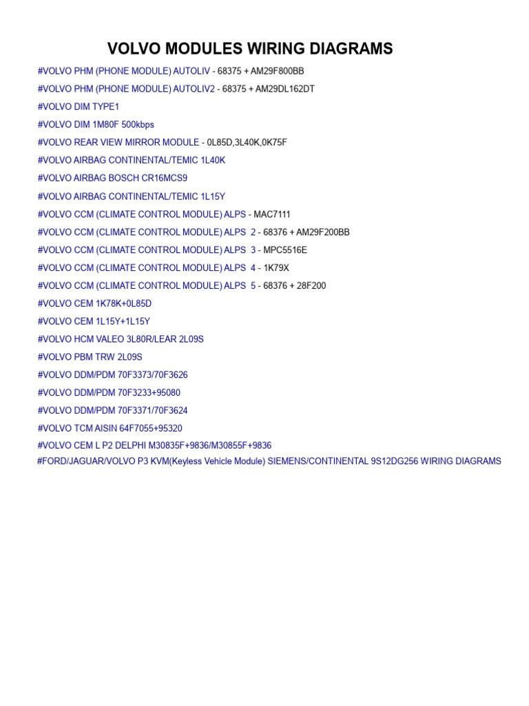 Diagramas Volvo Modulos | PDF | Transport | Transportation Engineering