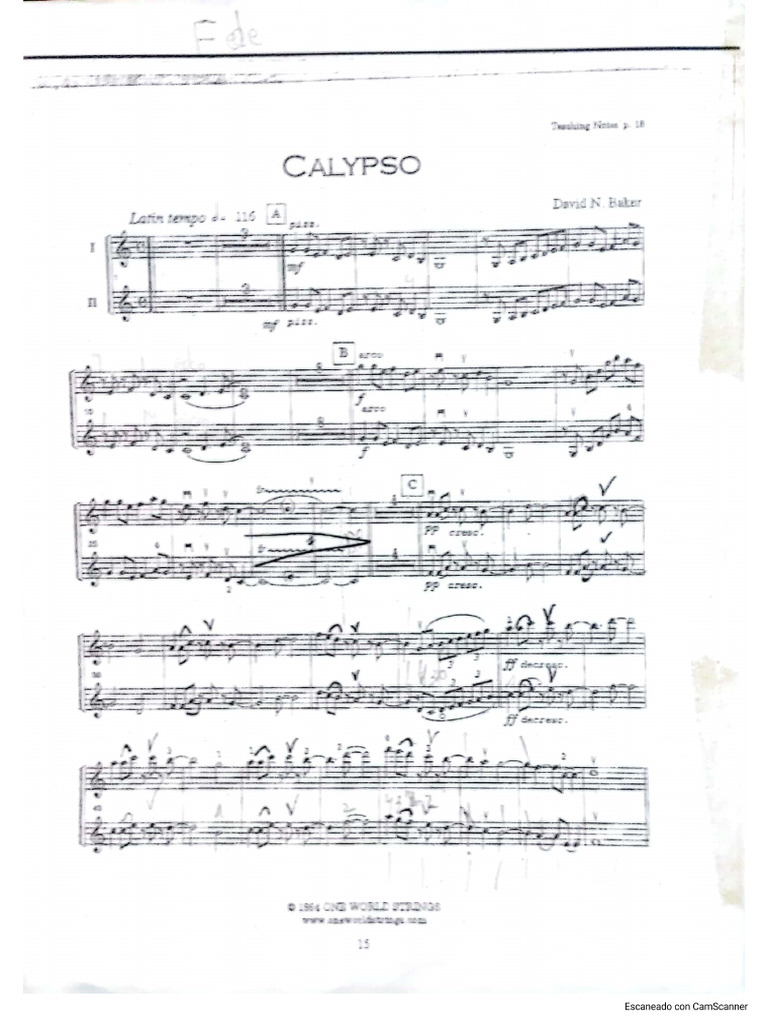 Baker Calypso Violín | PDF