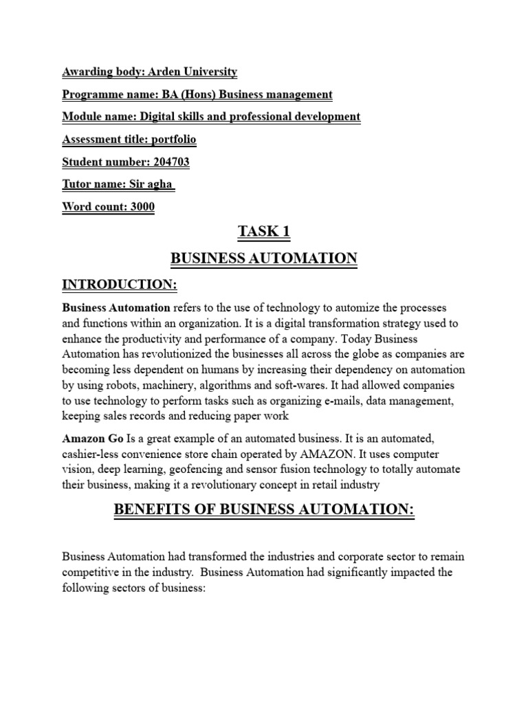 Digital Skills and Personal Development Assignment Work | PDF ...