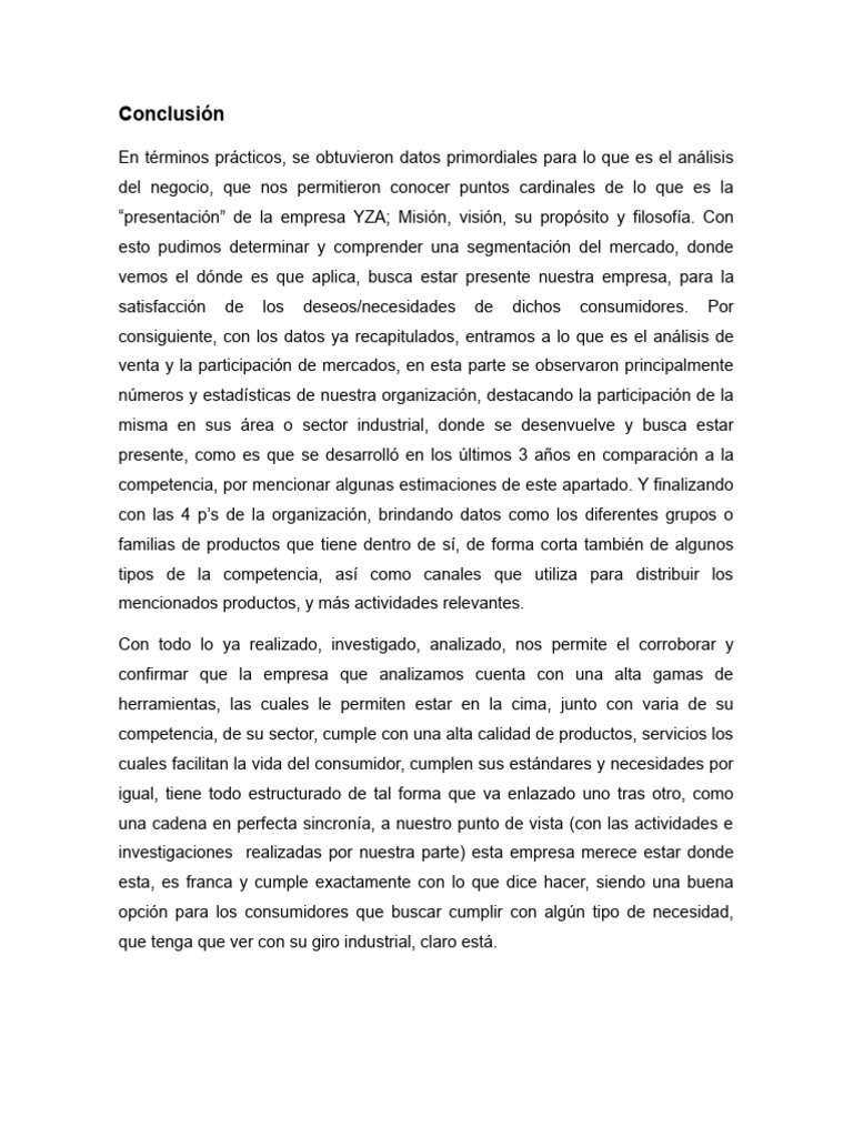 Conclusión Proyecto Marrúfo | PDF