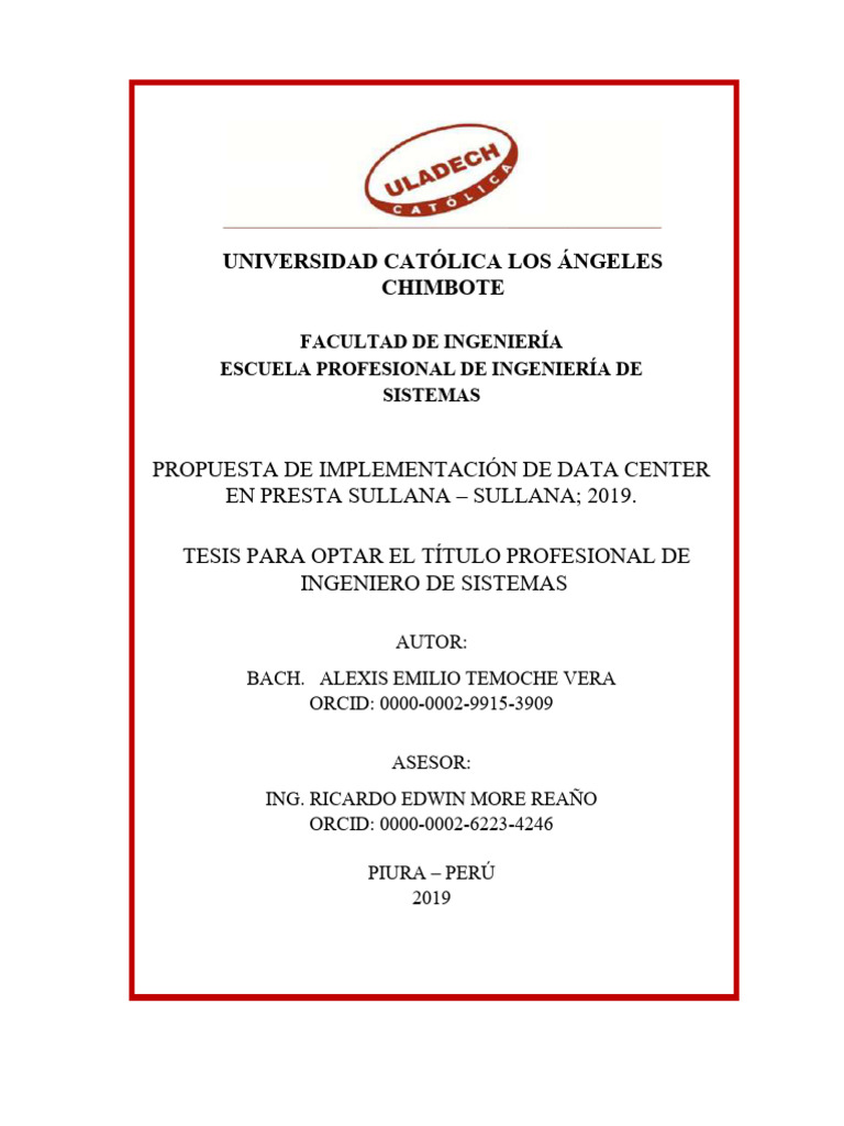 Propuesta Data Center Presta Sullana | PDF | Centro de datos | Red de computadoras