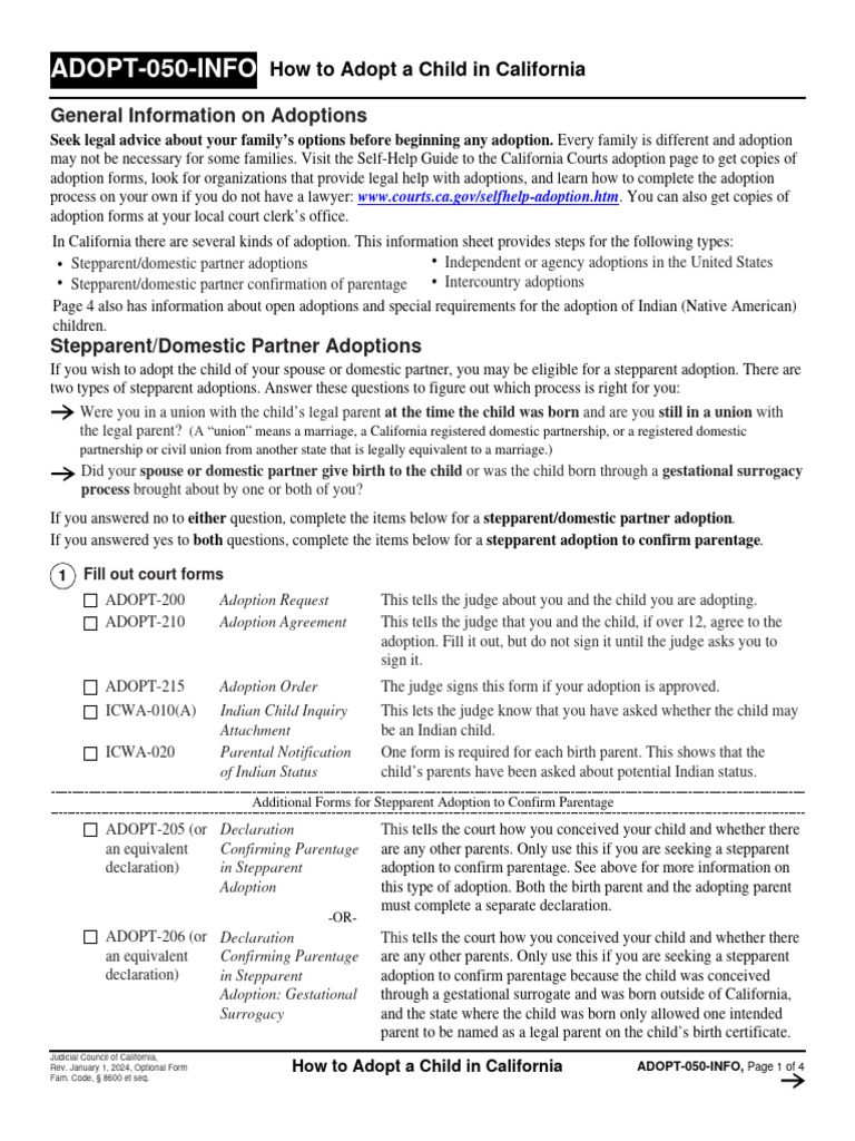 California Child Adoption Guide | PDF | Adoption | Domestic Partnership