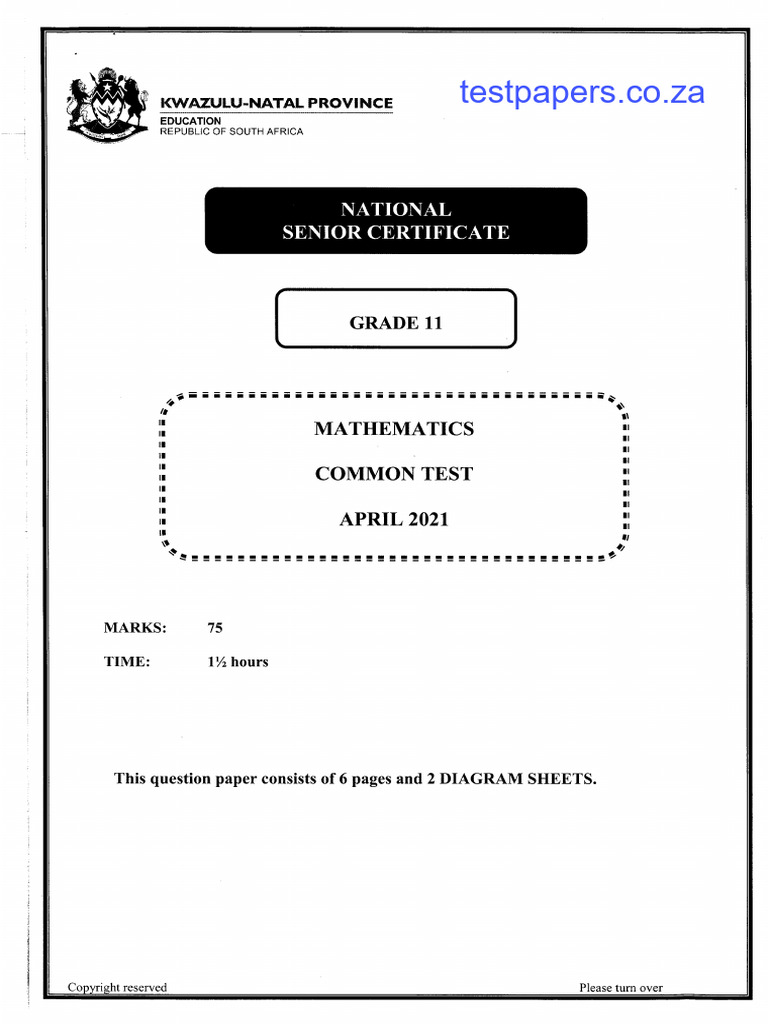 Maths April 2021 QP & Memo Grade 11 | PDF | Mathematics | Elementary ...