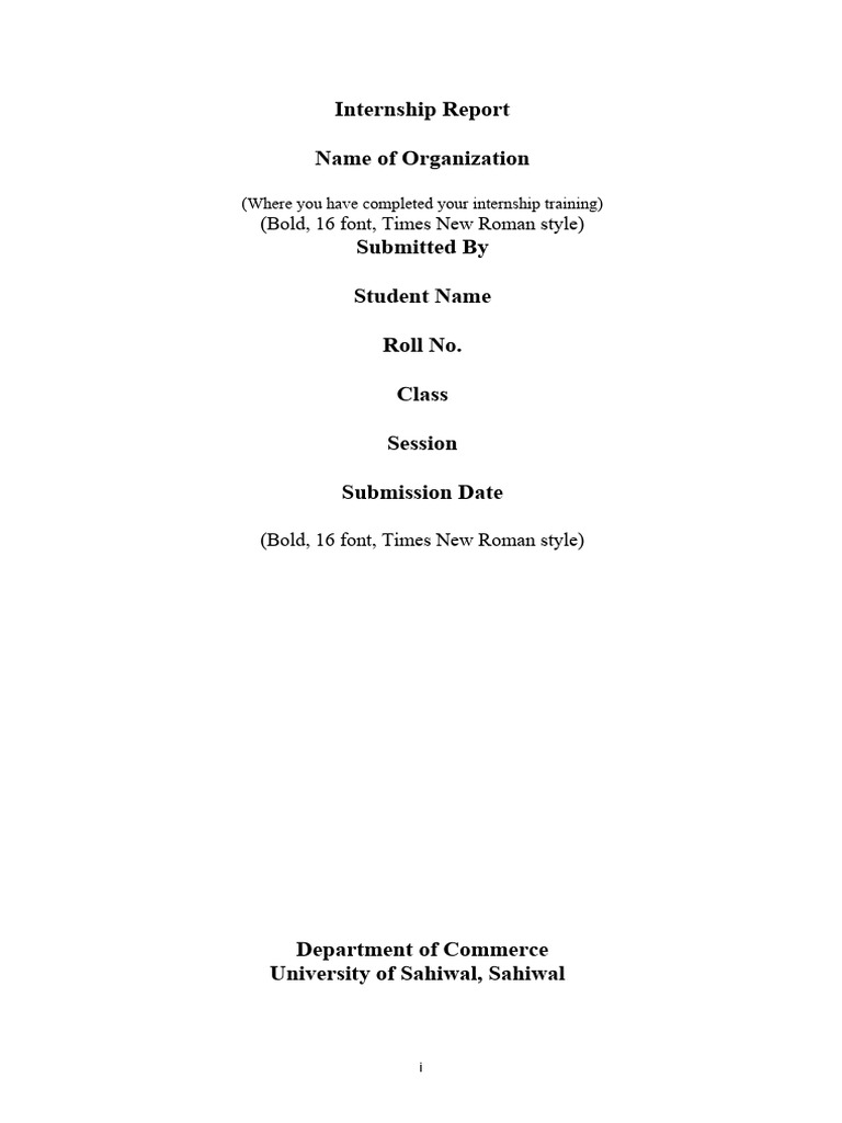 Internship Report Template-1 | PDF | Swot Analysis | Ratio