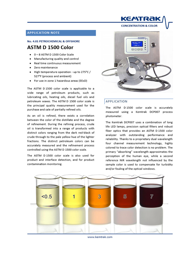 4.03 Petrochemical and Offshore - Astm D 1500 Colour | PDF | Oil ...
