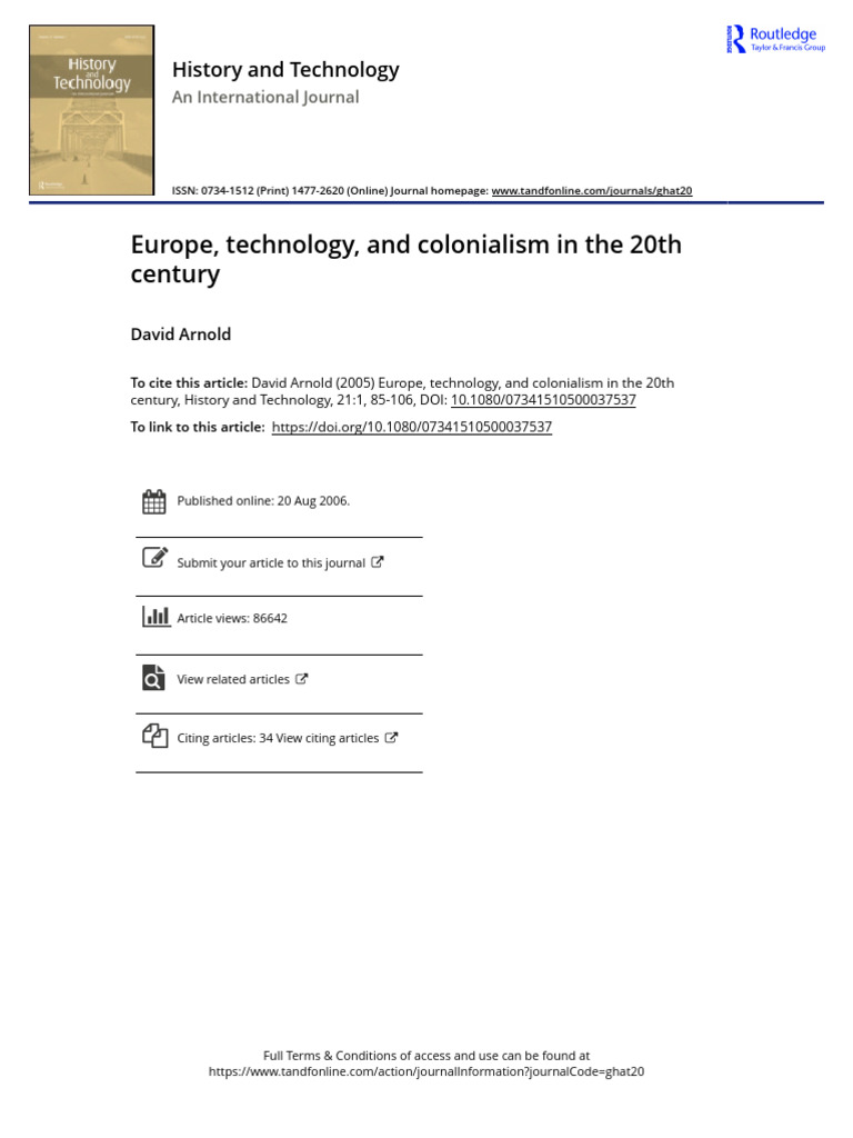 Europe, Technology, and Colonialism Insights | PDF | Colonialism ...