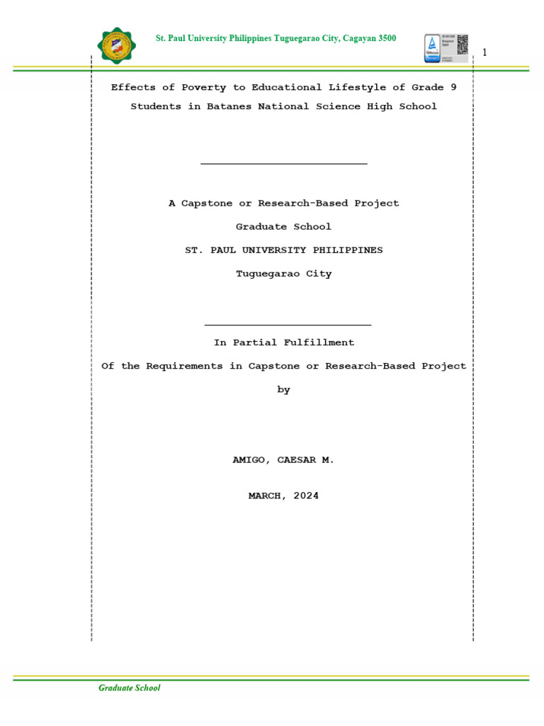 Capstone or Research-Based Project | PDF | Survey Methodology | Methodology