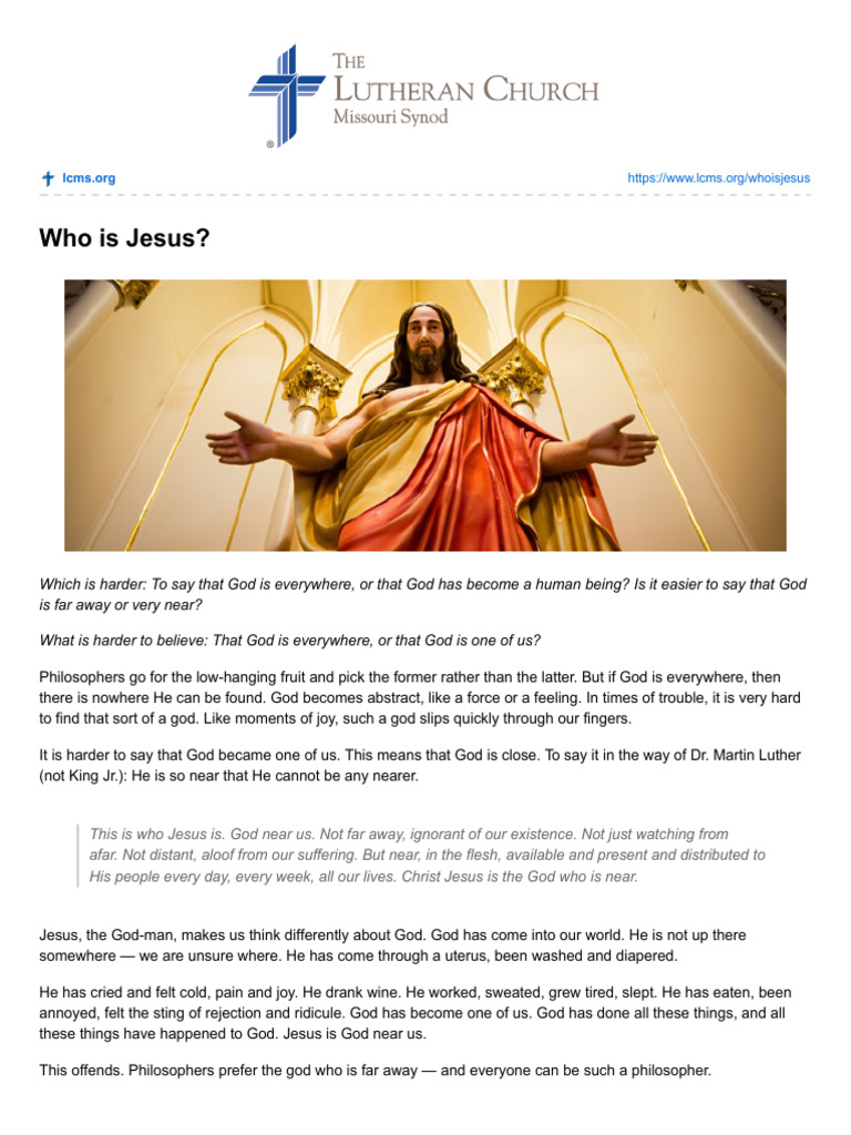 Who Is Jesus | Download Free PDF | Jesus | Martin Luther