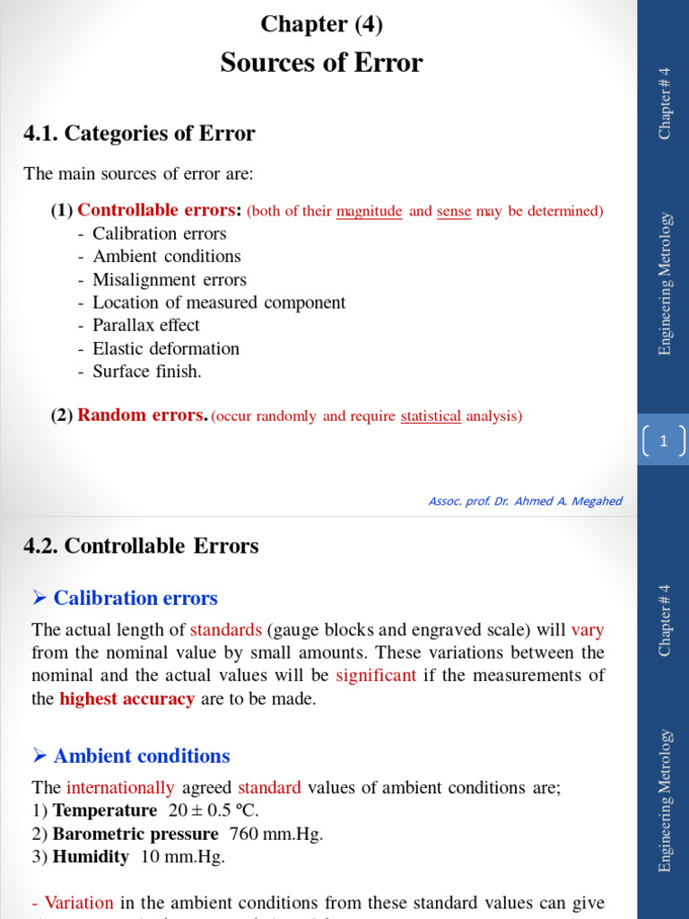 Sources of Error in Engineering Metrology | PDF | Engineering Tolerance ...